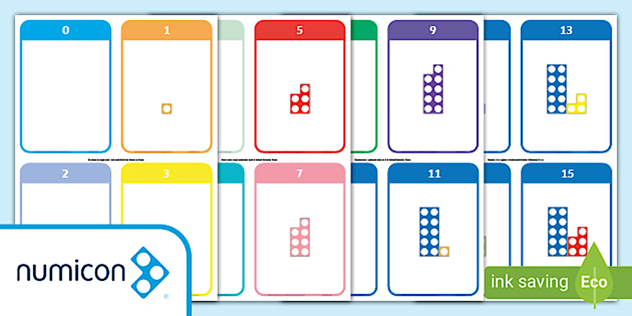 Numicon Shapes and Numbers to 33 Flashcards (Teacher-Made)